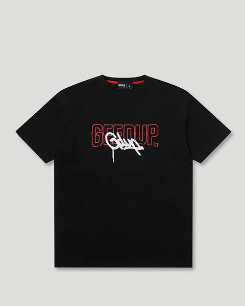 Geedup Neon Core Logo Tee ‘Black Red’ – never miss